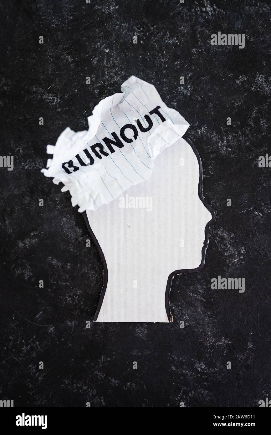 mental health and reaching out for help conceptual image, cardboard ...