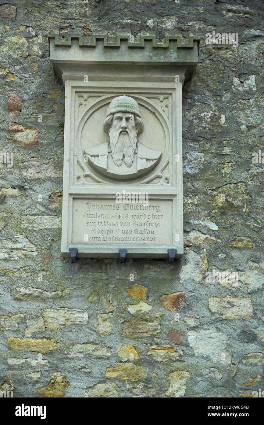 Gutenberg Monument in the Electoral Castle, Eltville, Hesse, Germany ...