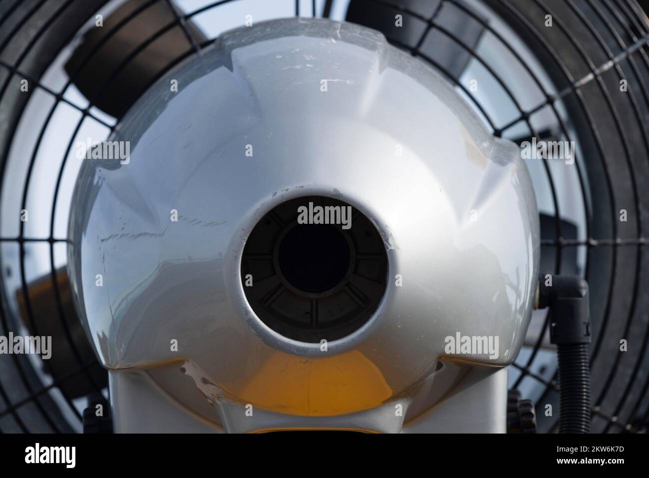 Rear view with fan, propeller gun, snow gun, Allgäu Alps, Allgäu ...