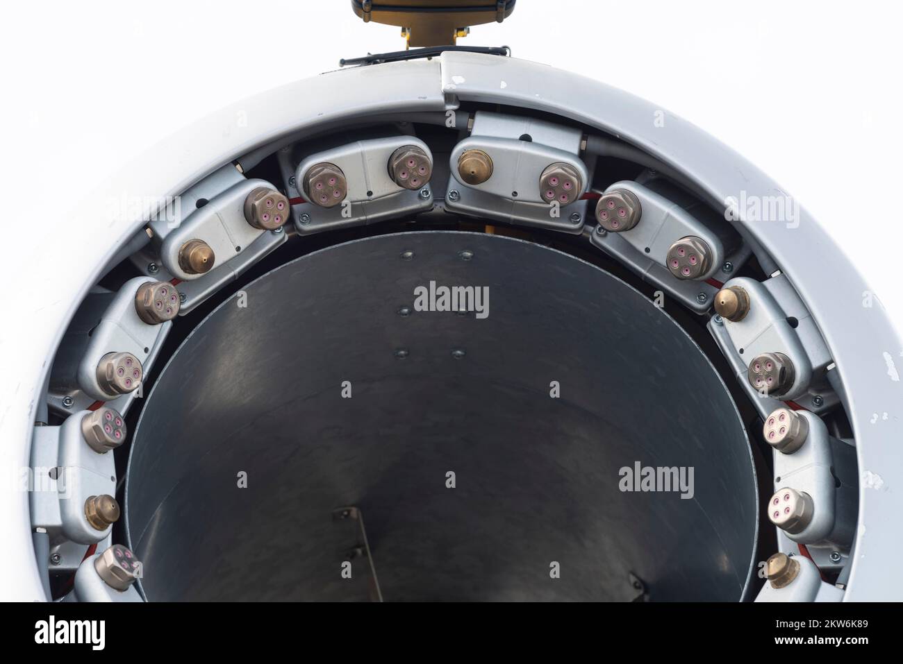 Nozzles on the inner rim of a propeller gun, snow cannon, Allgäu Alps ...
