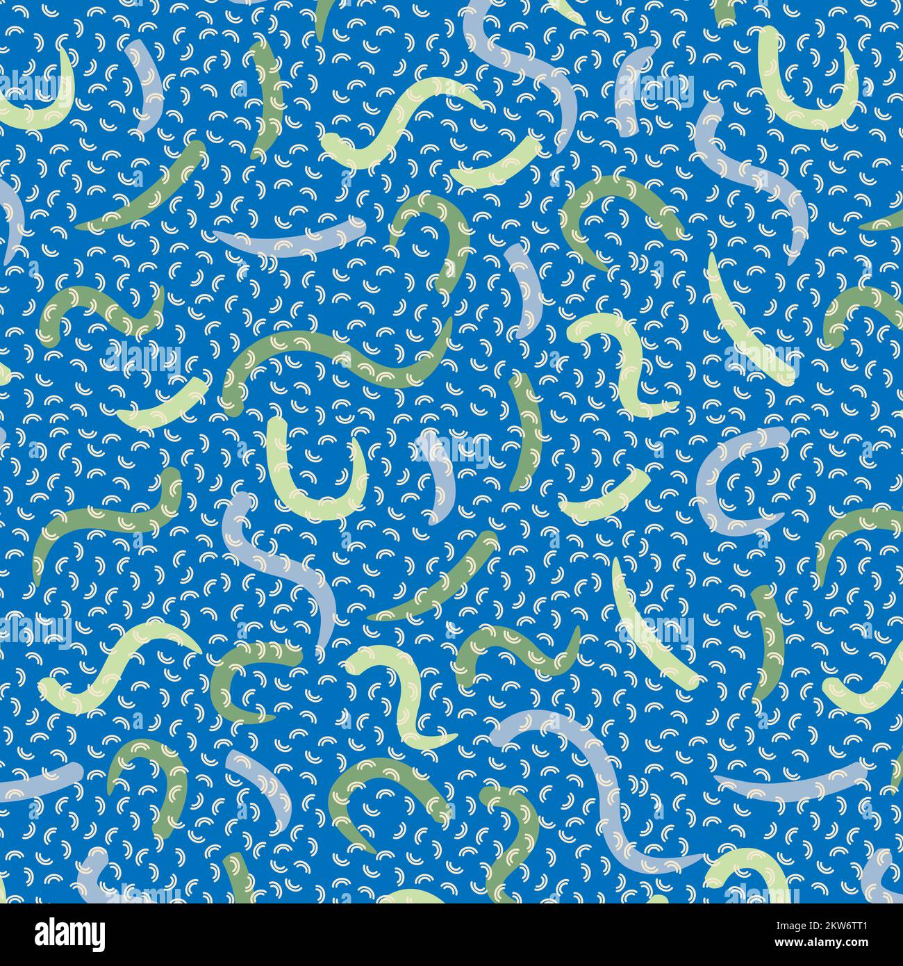 Organic Shape Memphis Pattern. Blue Watery Aqua Vibes Memphis Pattern ...