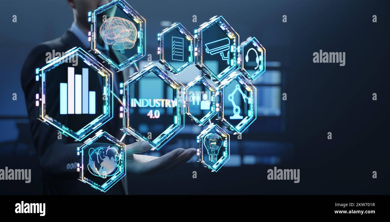 Manager industrial engineer using smart Cloud computing. Concept of ...