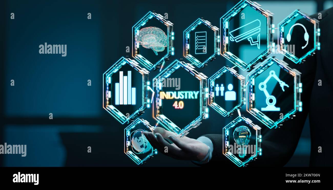 Manager industrial engineer using smart Cloud computing. Concept of ...