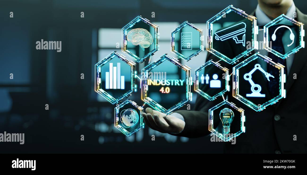 Manager industrial engineer using smart Cloud computing. Concept of ...