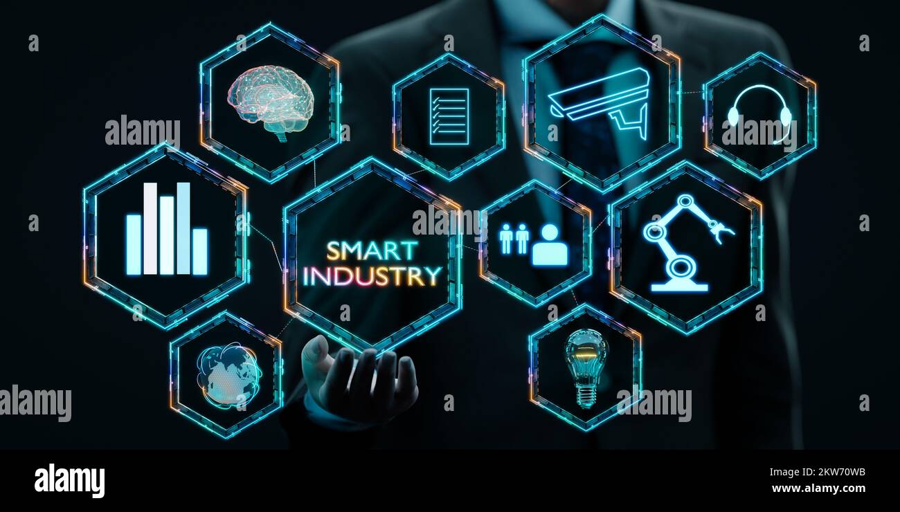 Industrial Engineer using smart Cloud computing. Concept of Smart ...