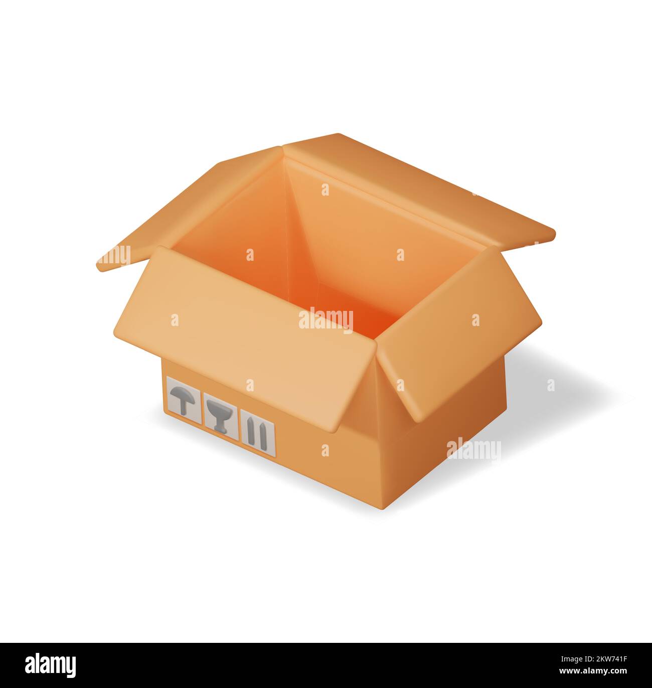 3D Carton Packaging Box Isolated on White Stock Vector Image & Art - Alamy