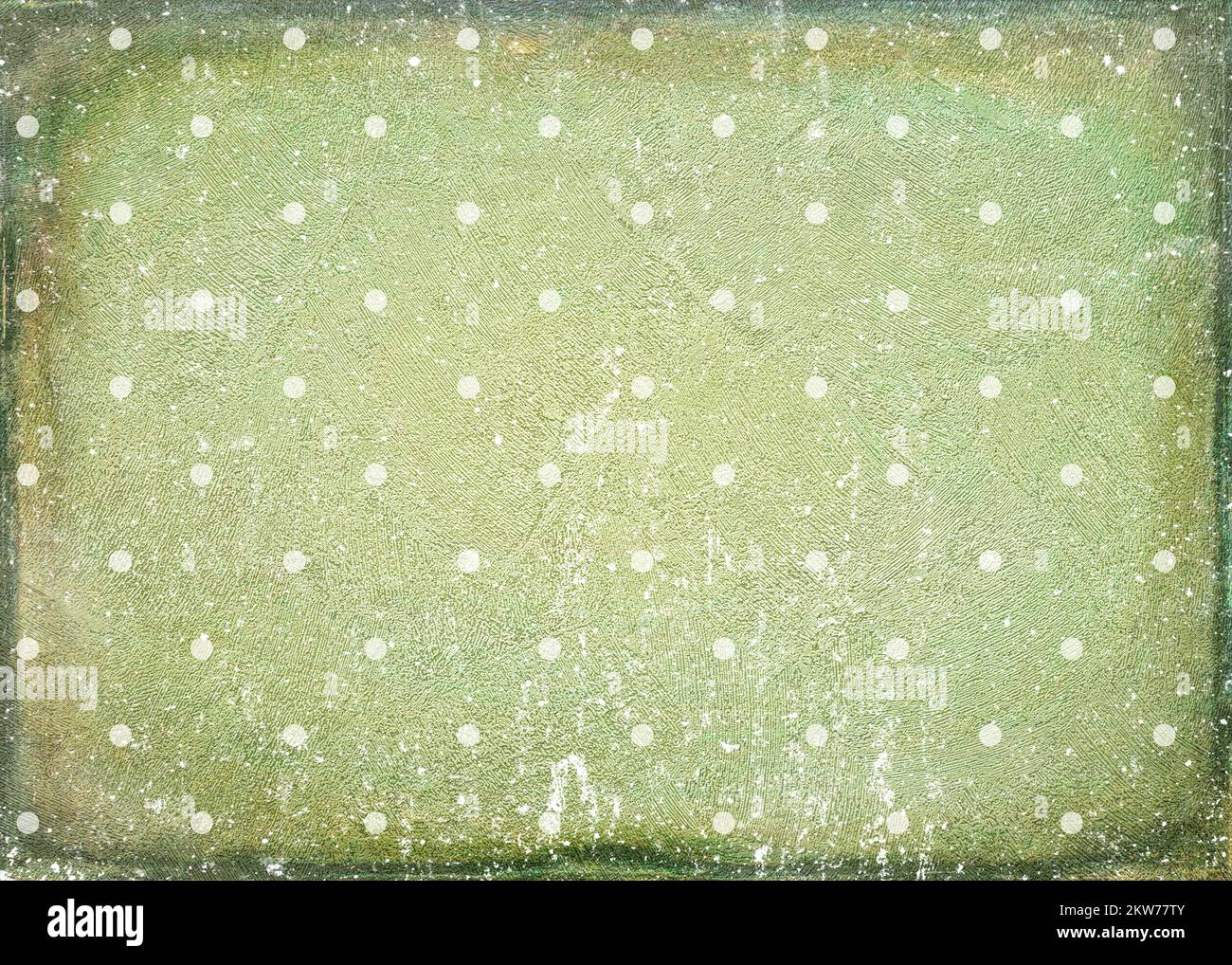 Vintage green polka dot pattern on old wallpaper Stock Photo - Alamy
