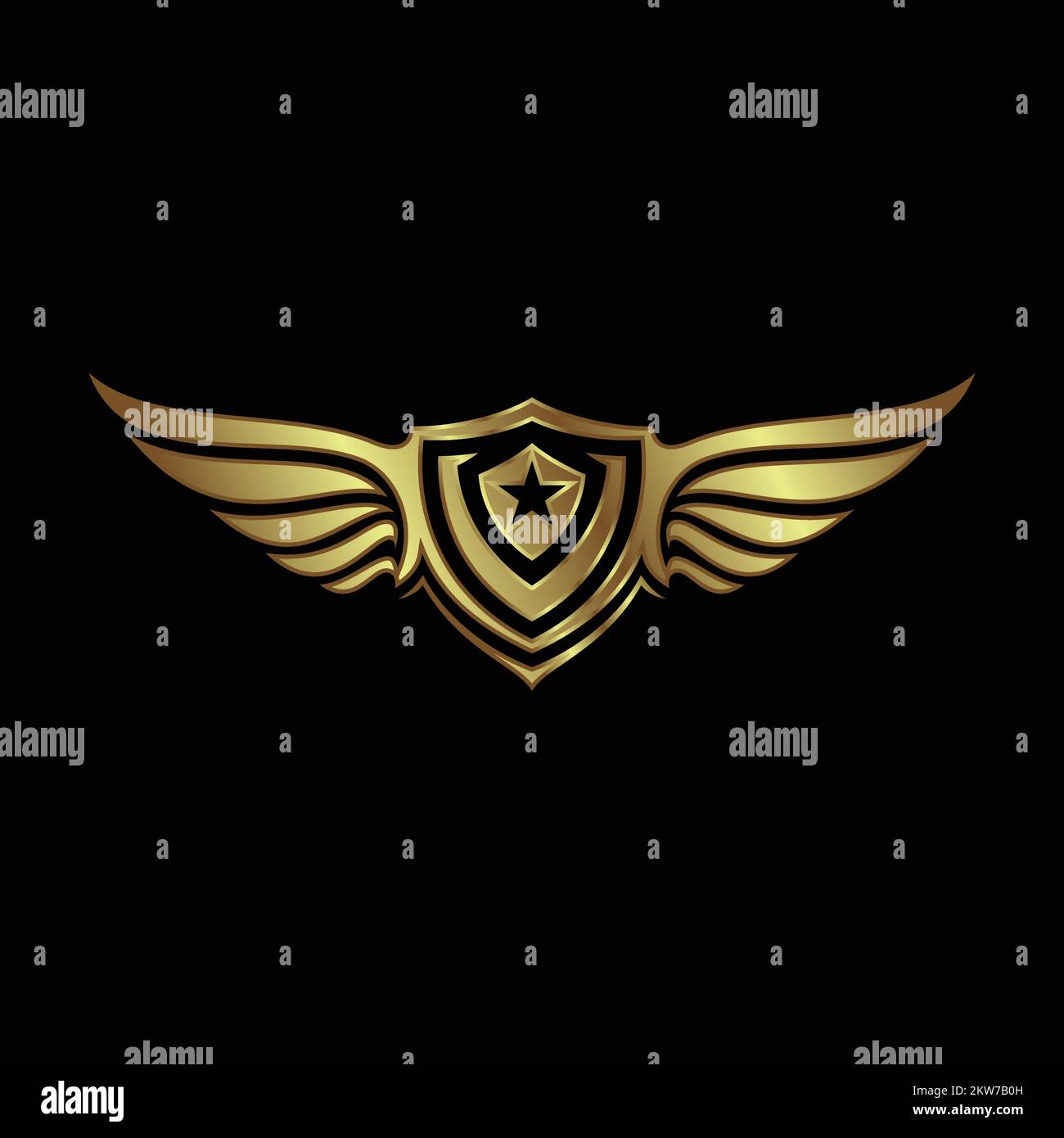 Elegance wing shield with star. Vector illustration EPS.8 EPS.10 Stock ...