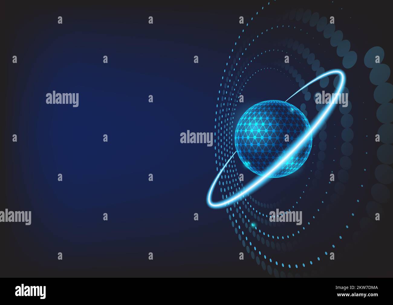 Abstract sphere with ring and dot circle technology background. Vector ...