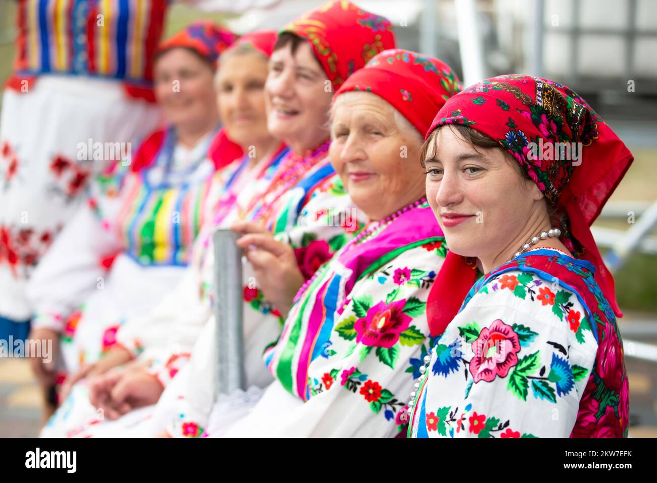 Belarus, Lyaskavichi village, August 20, 2022. House of Culture. Old ...