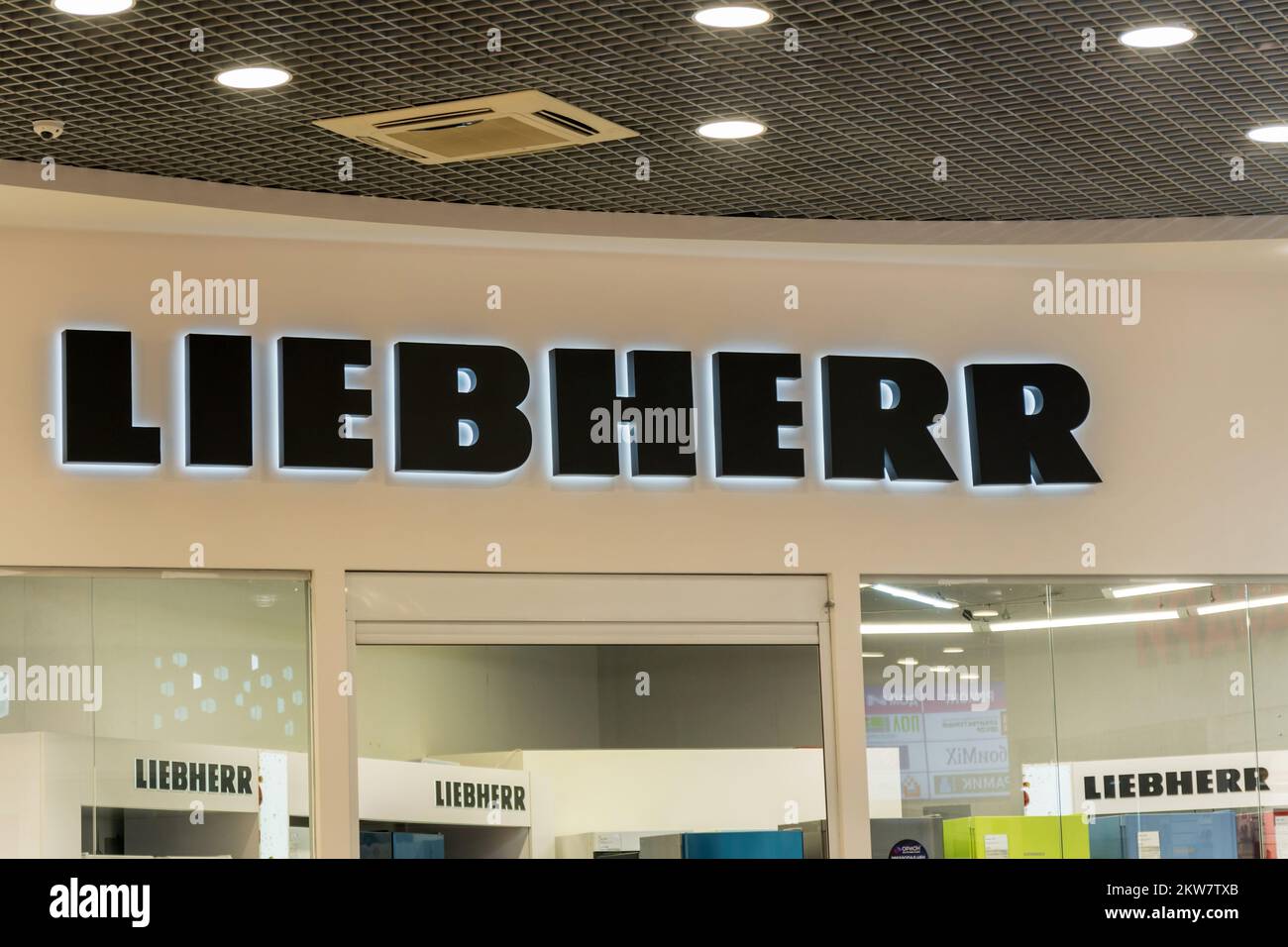 Tyumen, Russia-October 01, 2022: Liebherr logo, Liebherr refrigerators ...