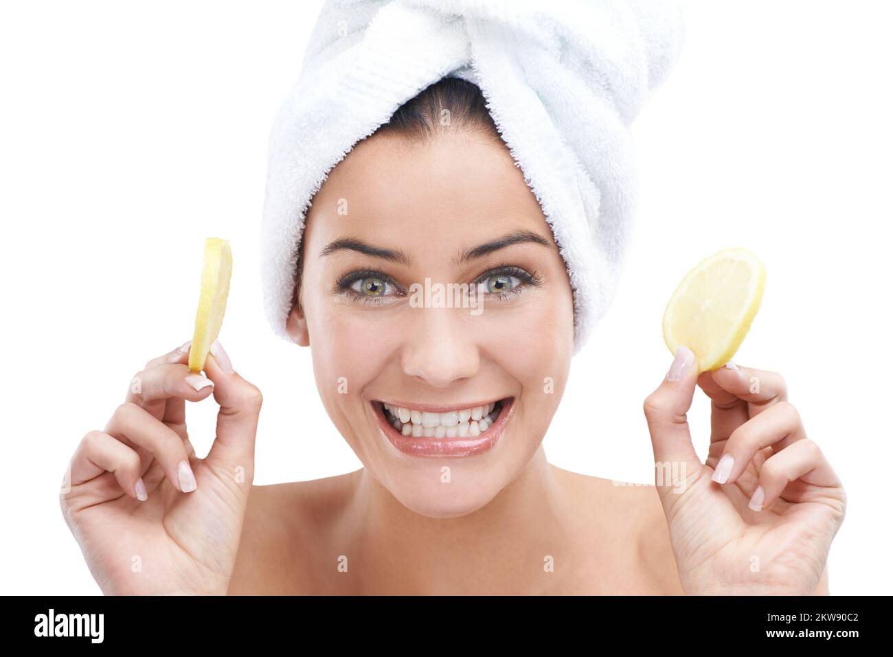 She has fun with her skin care routine. Cropped portrait of a beautiful ...