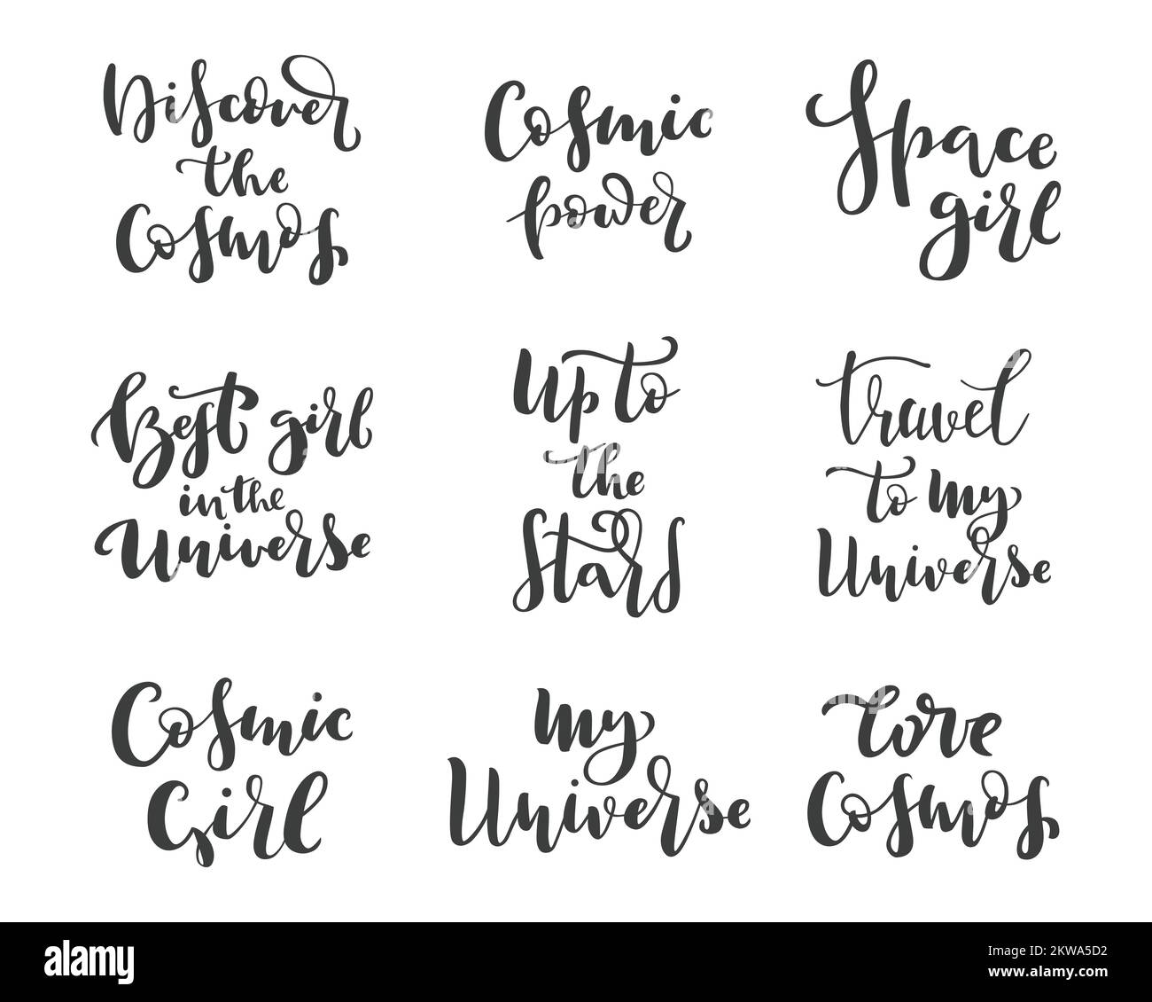 Hand drawn cosmic lettering quotes collection. Cosmic girl, Discover ...