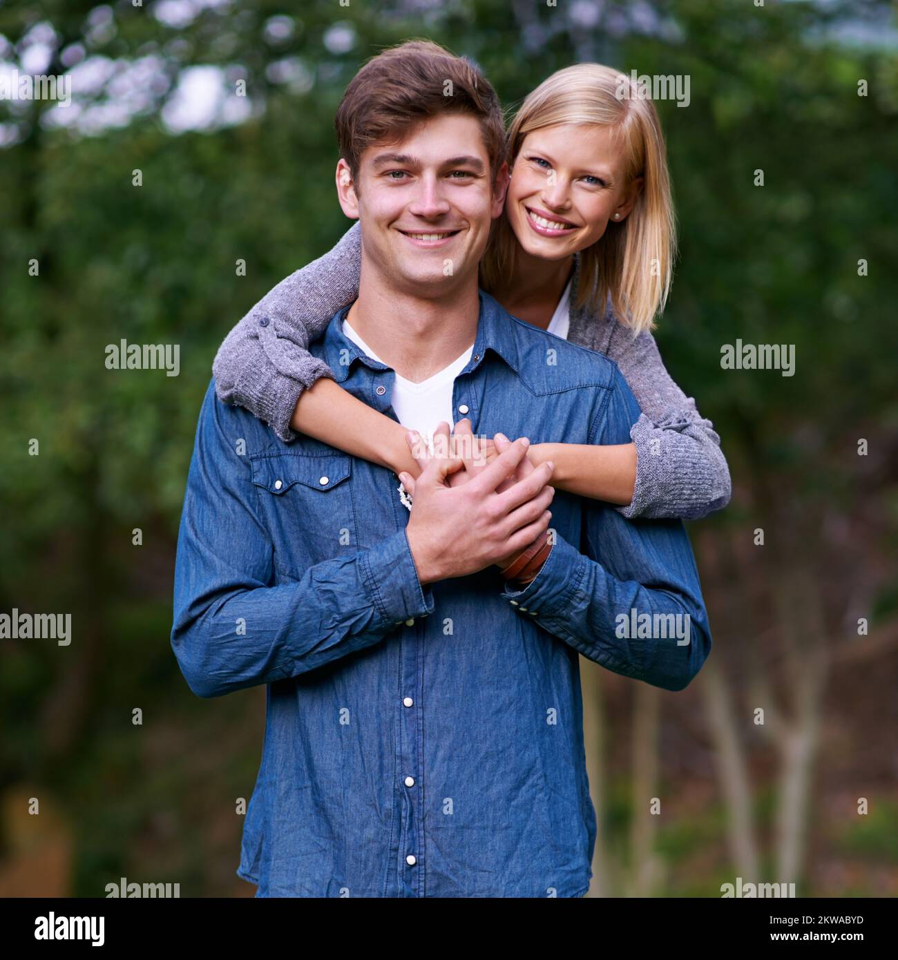 They share a love for nature. An affectionate young couple enjoying the ...
