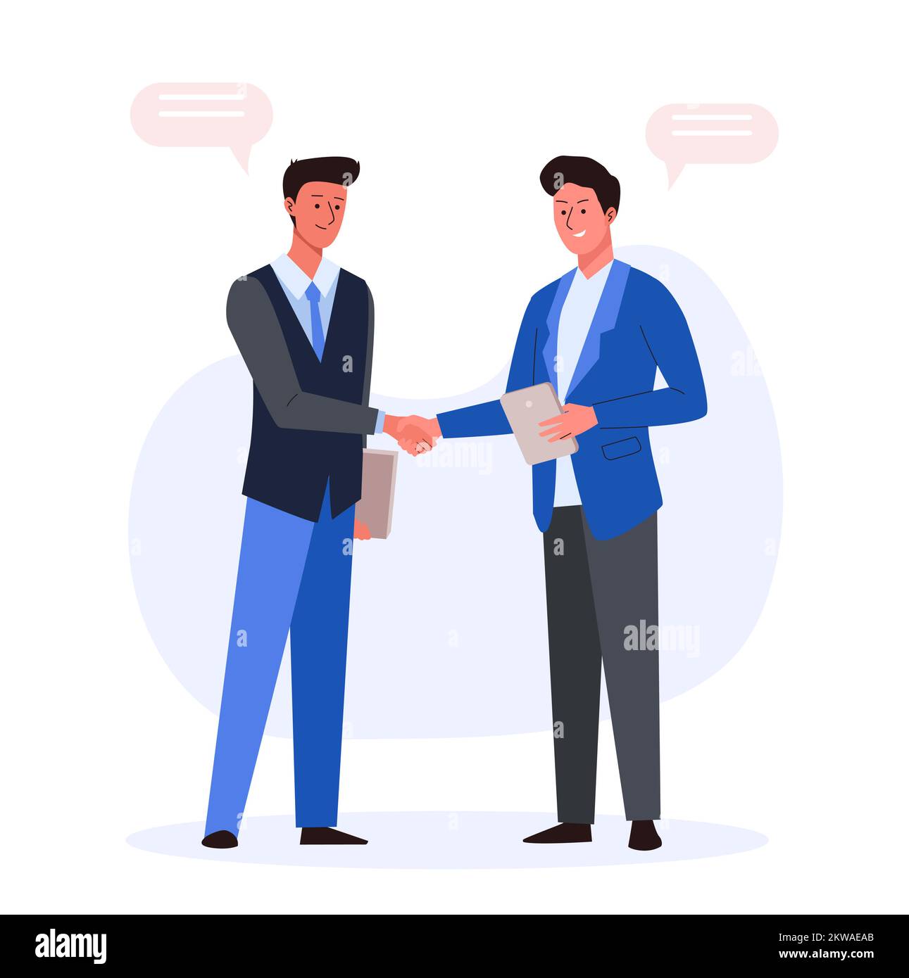 Handshake of two Businessmen in suits. Partnership Concept. Vector ...