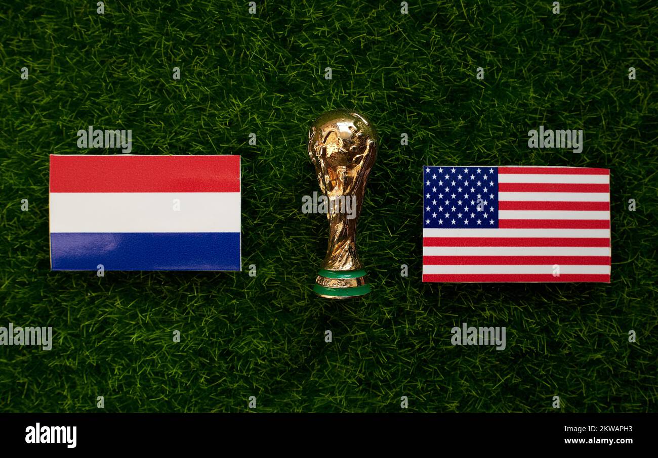 November 30, 2022, Doha, Qatar, Flags of the participants of the 1/8 ...