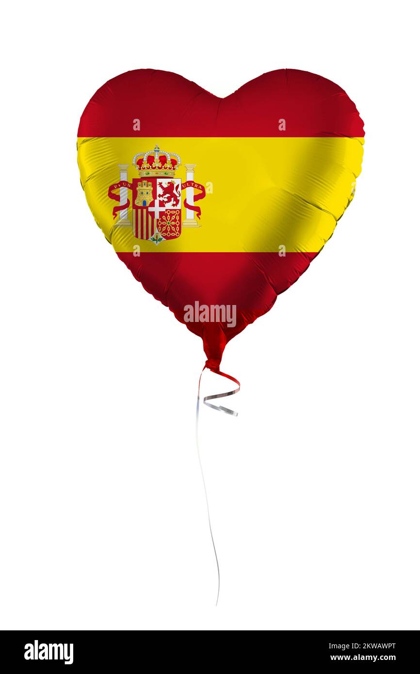 Spain concept. Balloon with Spanish flag isolated on white background ...