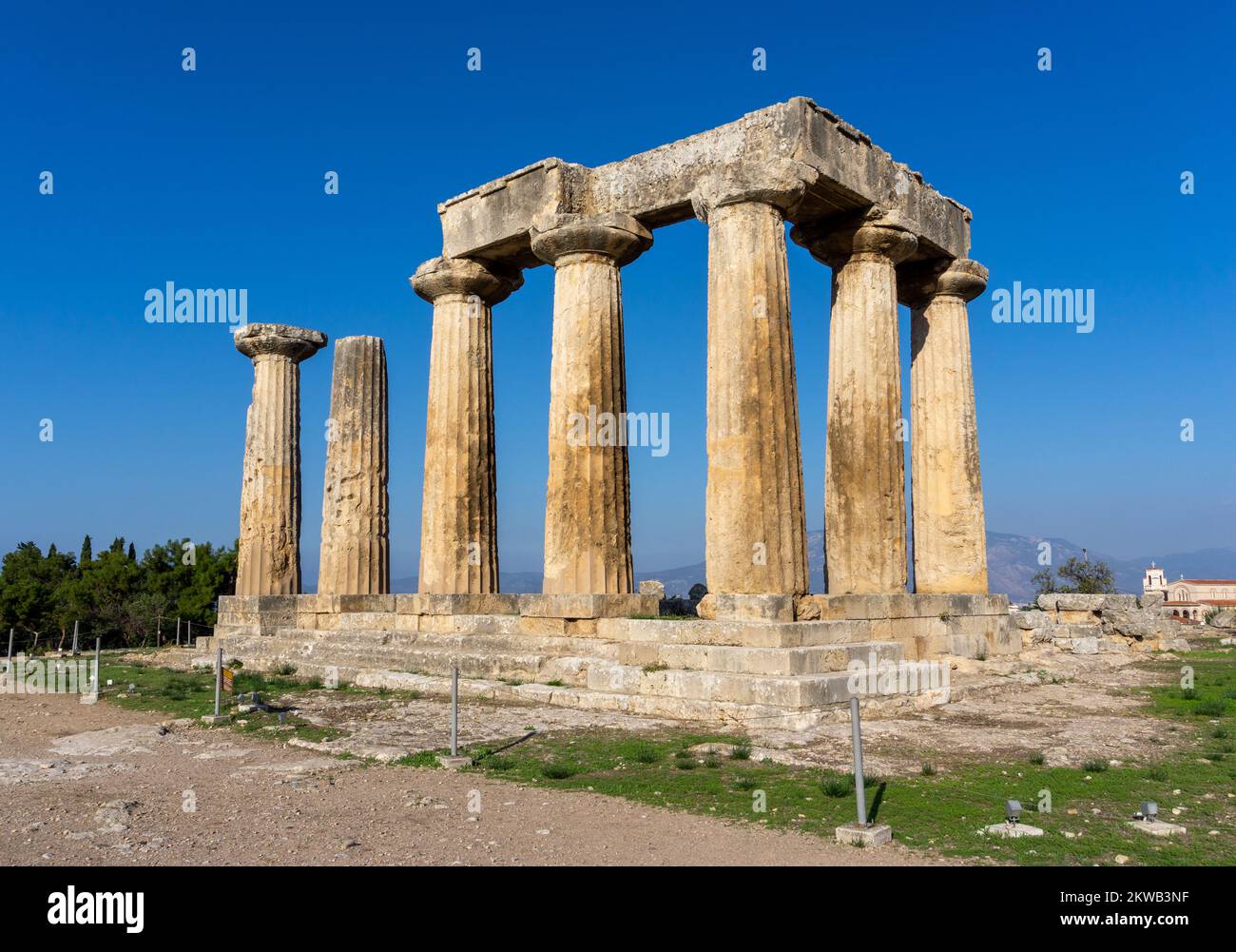 Corinth, Greece - 8 November, 2022: view of the Temple of Apollo in ...