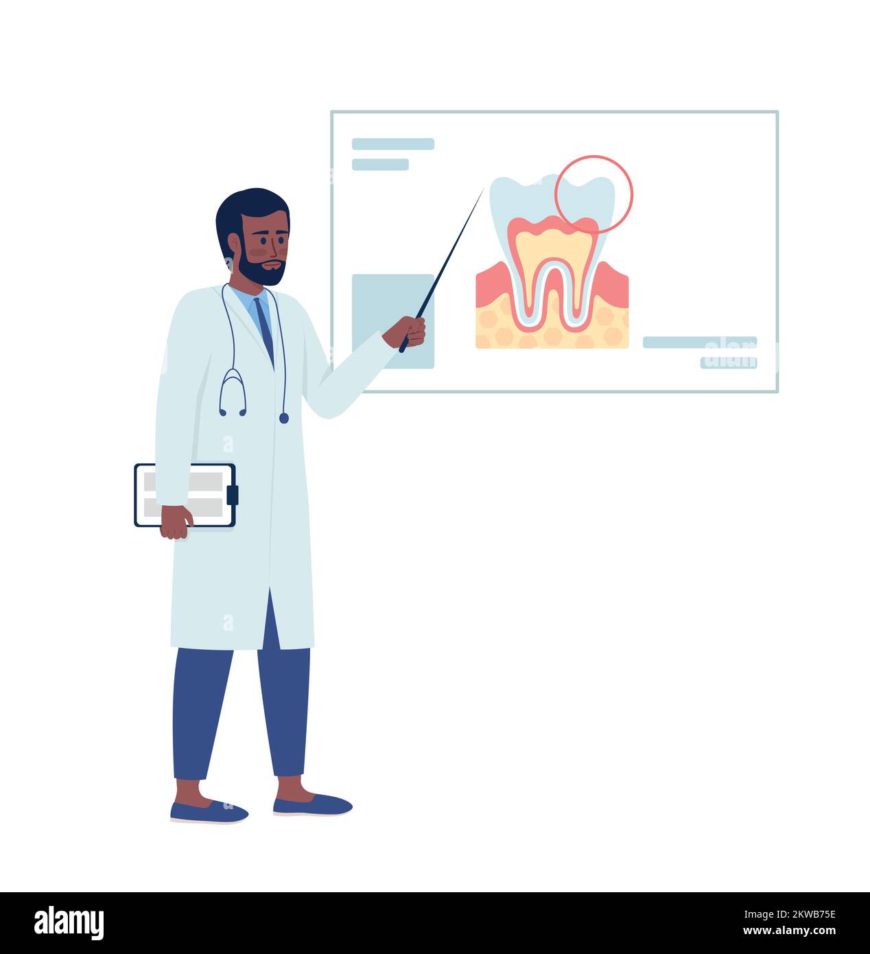 Professional dentist semi flat color vector character Stock Vector ...