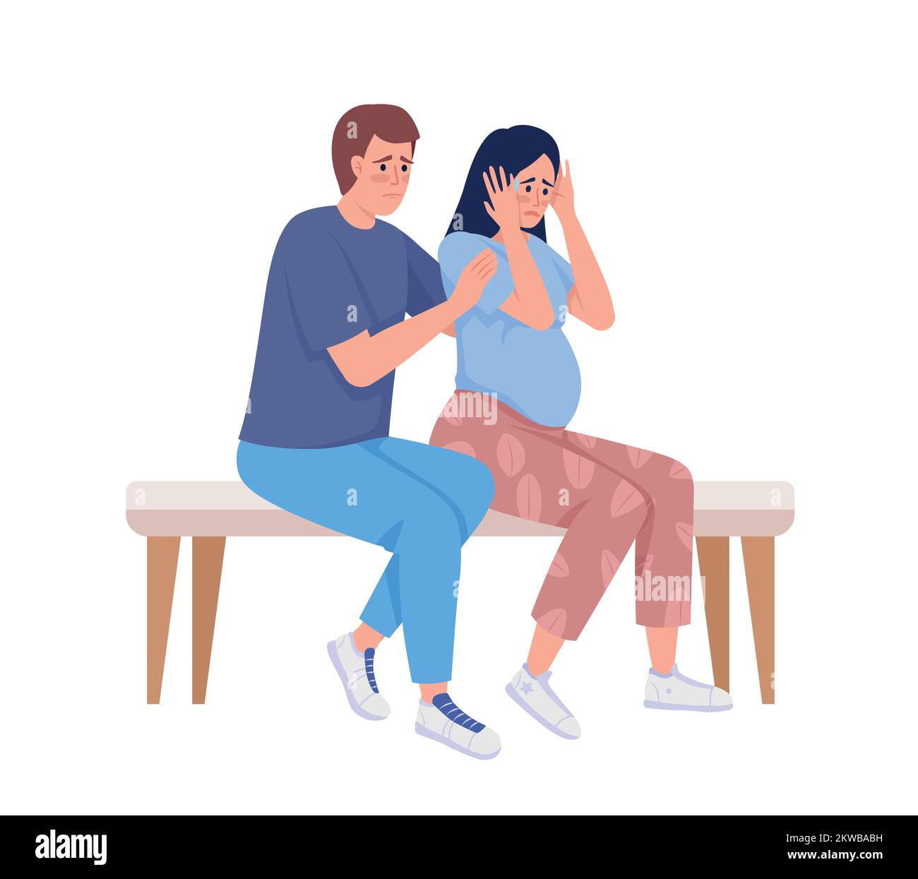 Woman pregnant worried man background Stock Vector Images - Alamy