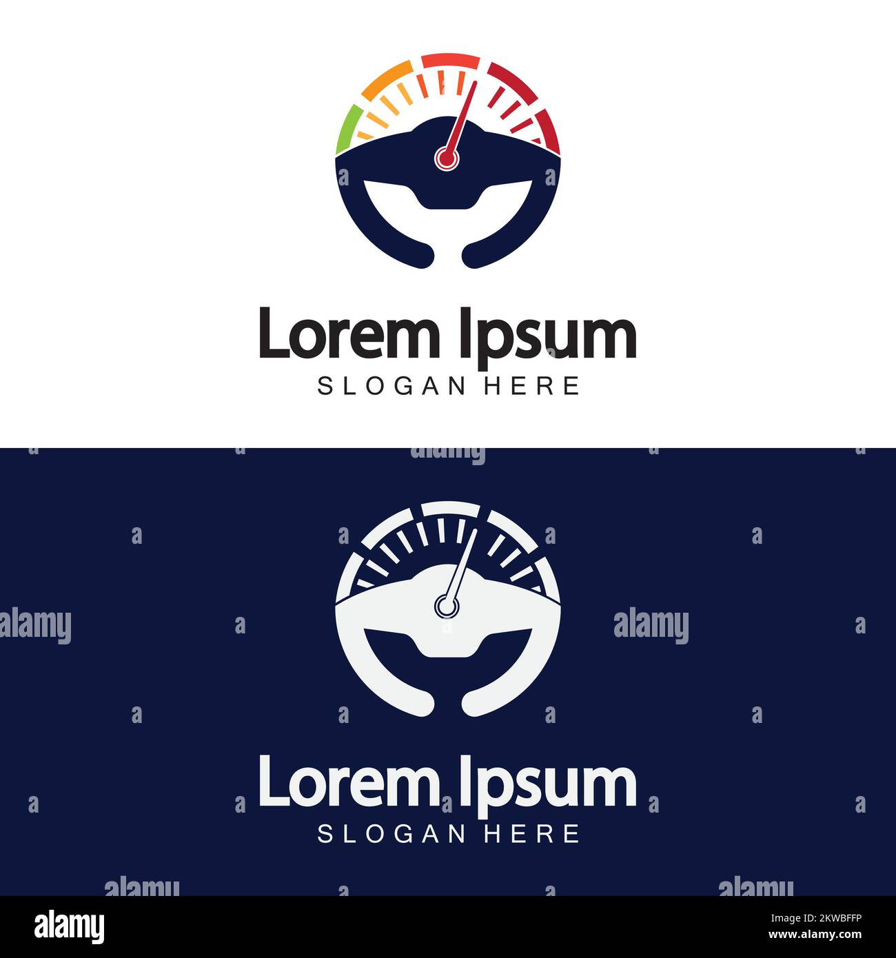 Steering Wheel and speedometer logo template. Driving school vector ...