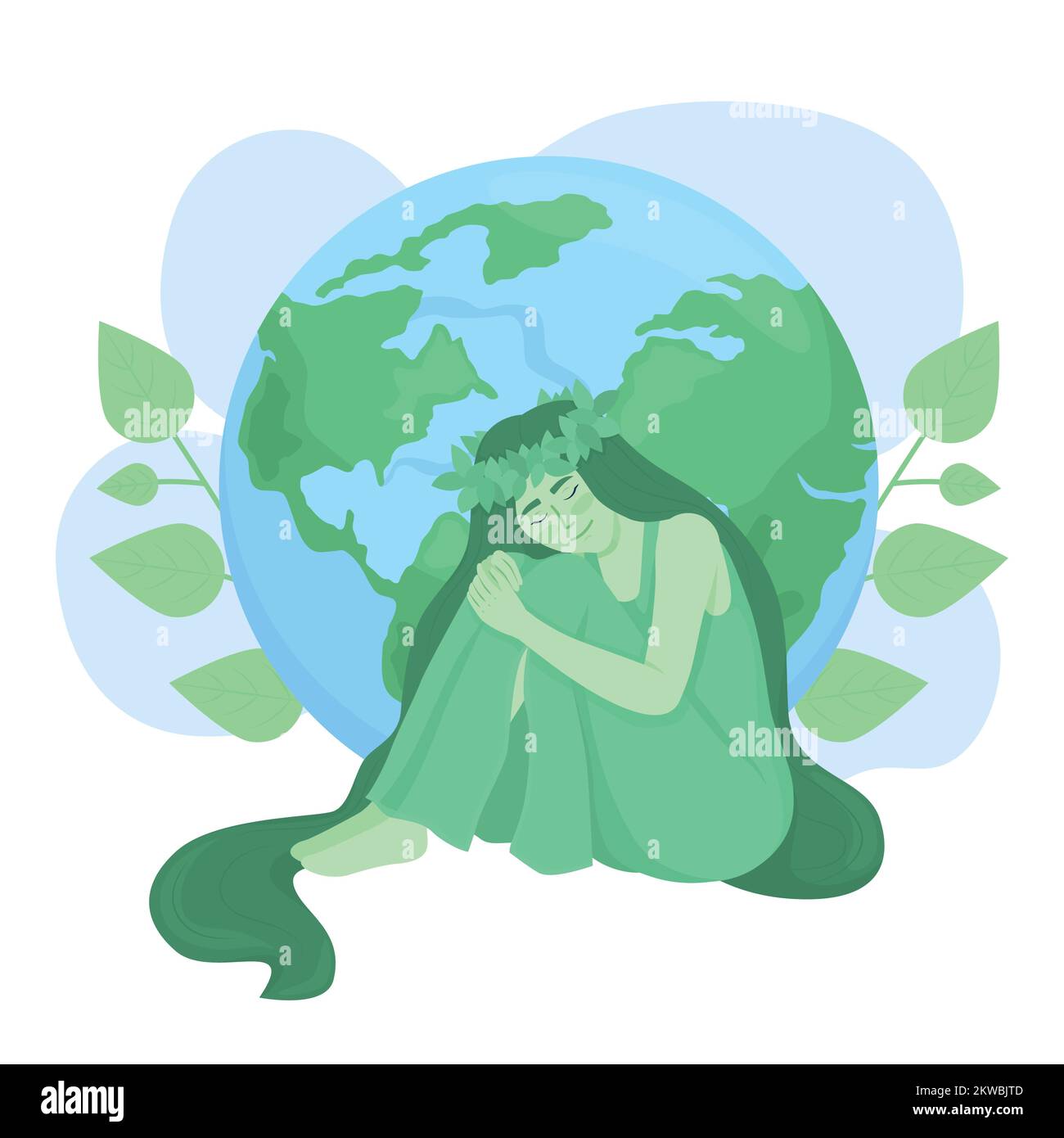 Mother nature 2D vector isolated illustration Stock Vector Image & Art ...