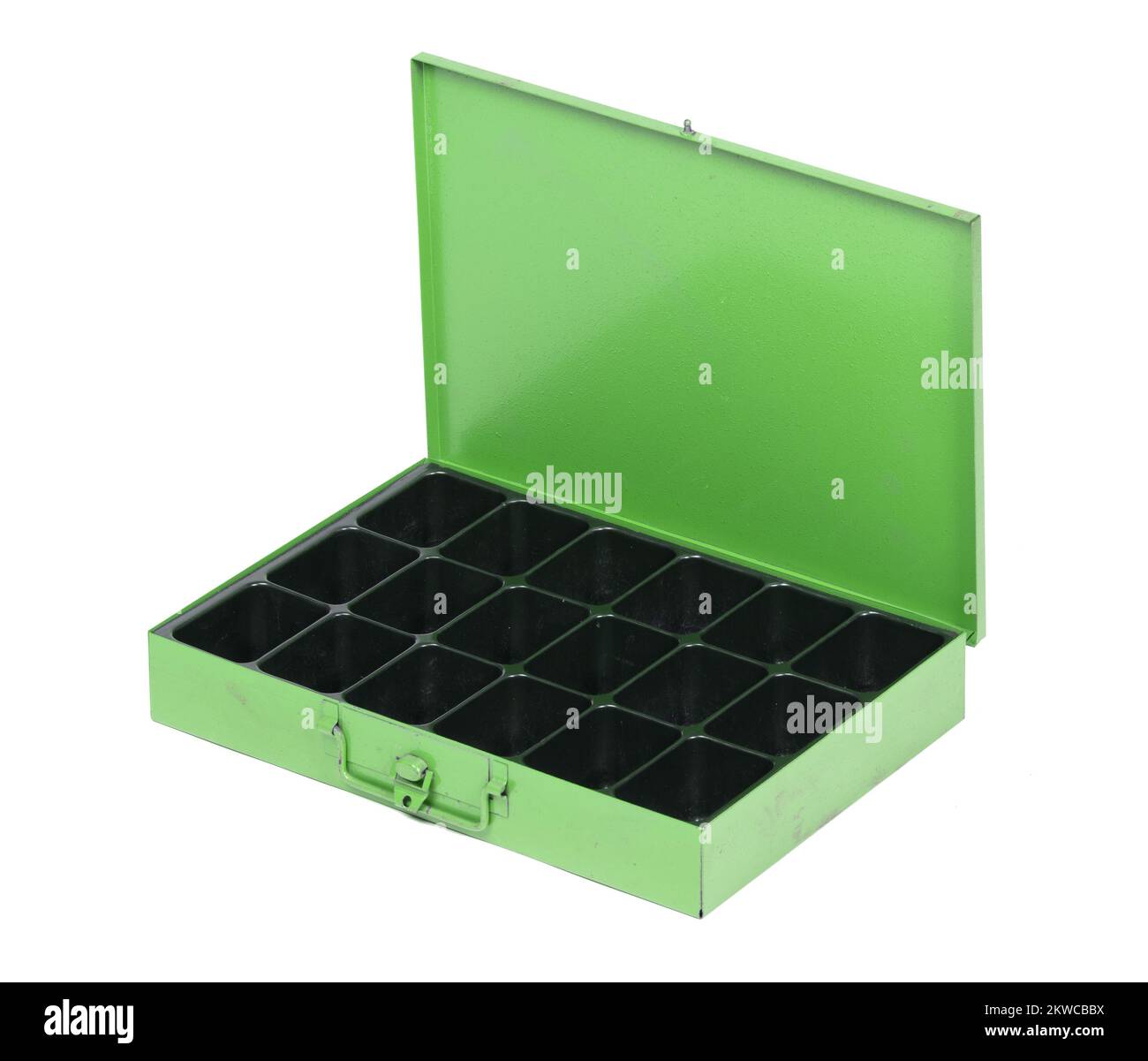 Old metal box isolated on white background Stock Photo - Alamy