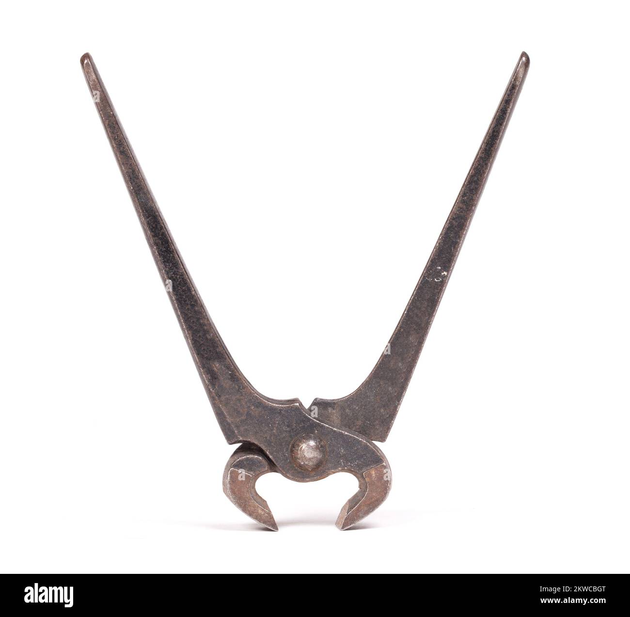 Old and rusty pair of pincers isolated on white background Stock Photo ...