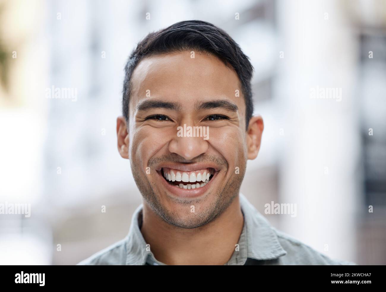 Happy, smile and face portrait of a man with a vision, mindset and ...