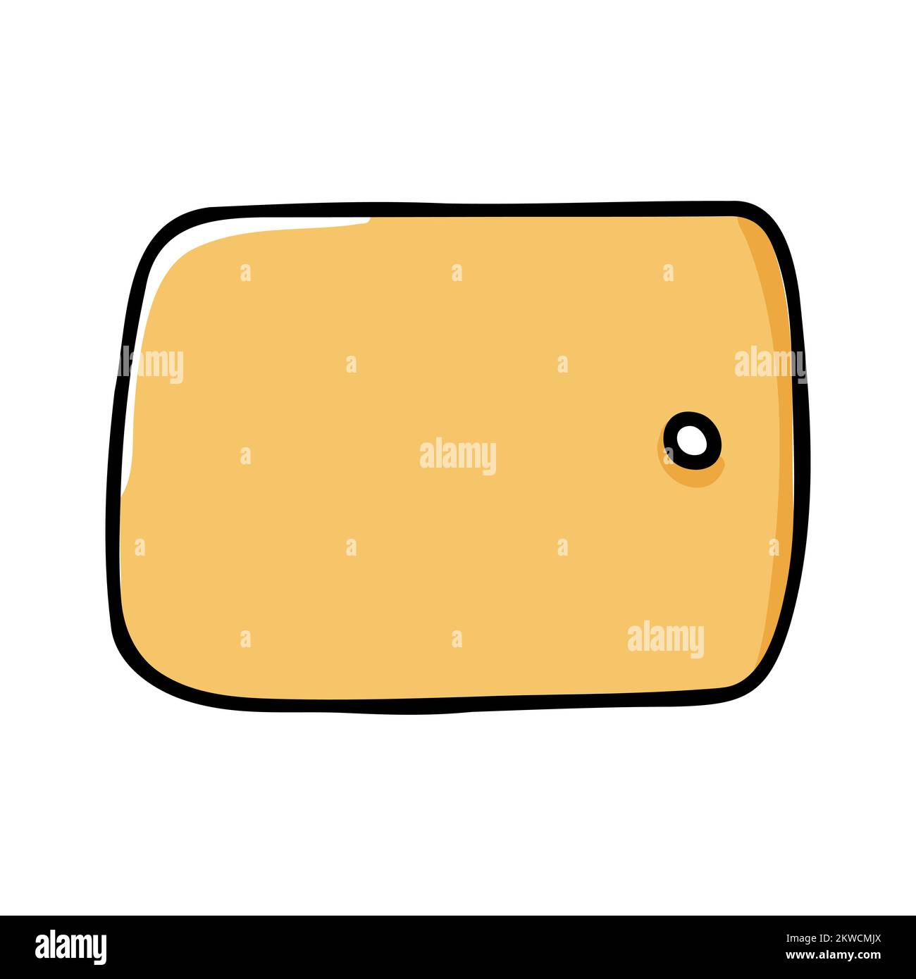 Doodle cutting board. Hand-drawn cooking surface isolated on white ...