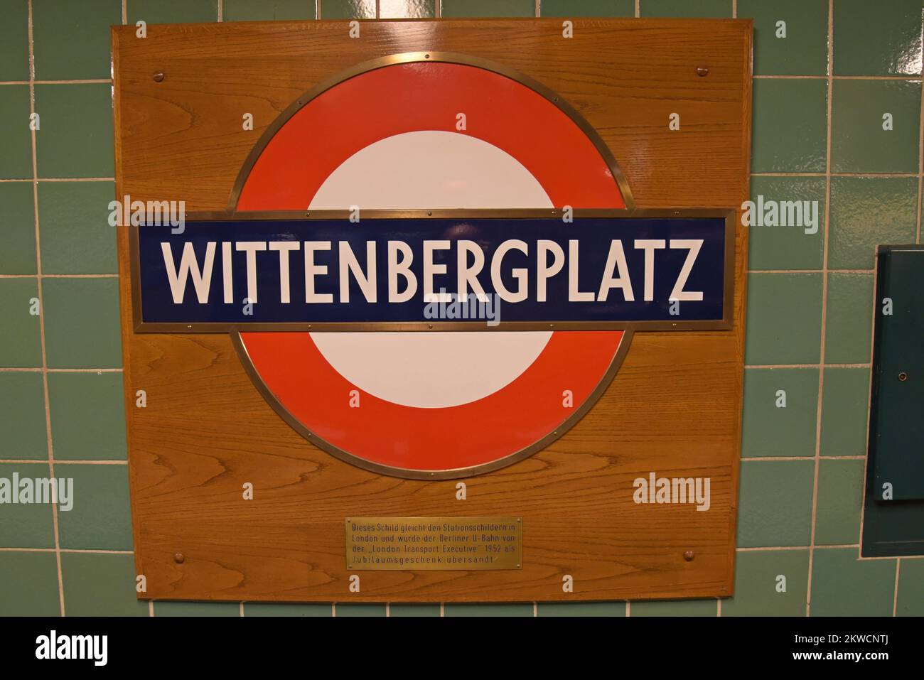 The London tube roundel sign presented by London Transport on the ...