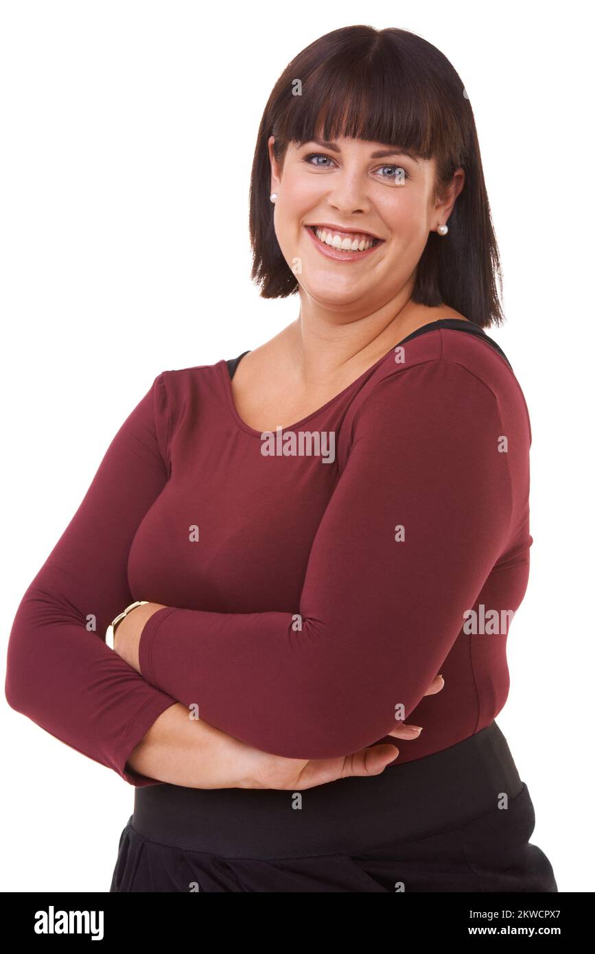 She Just Exudes Confidence A Beautiful Plus Size Model Isolated On