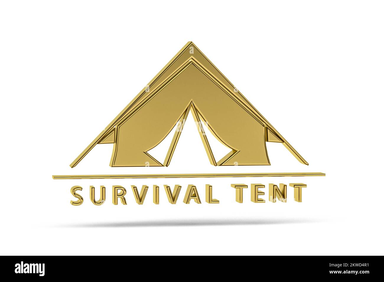 Golden 3d survival icon isolated on white background - 3d render Stock ...