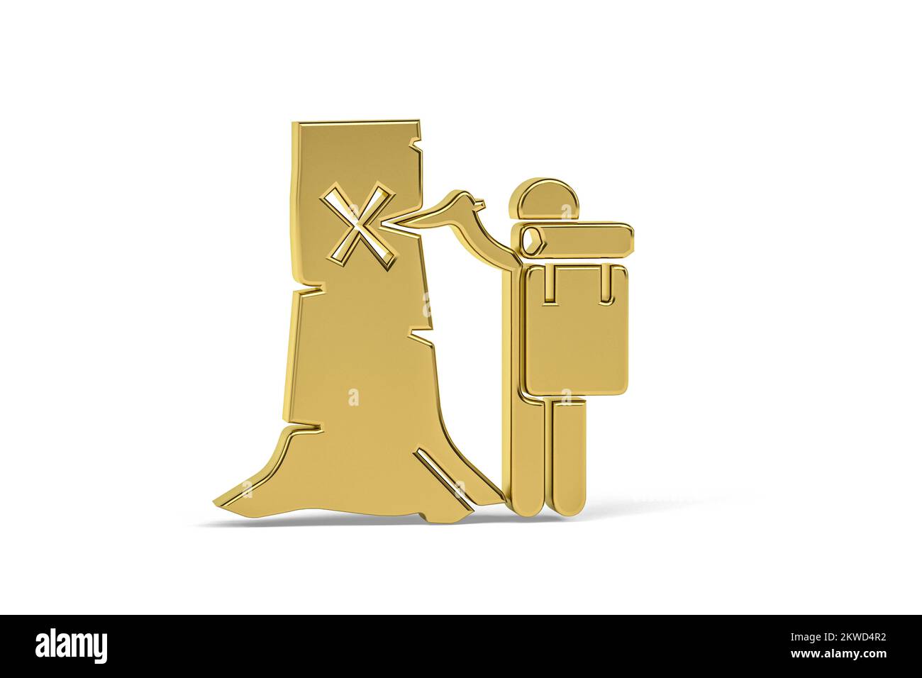 Golden 3d survival icon isolated on white background - 3d render Stock ...