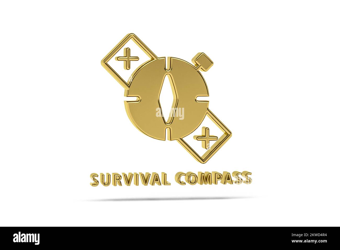Golden 3d survival icon isolated on white background - 3d render Stock ...