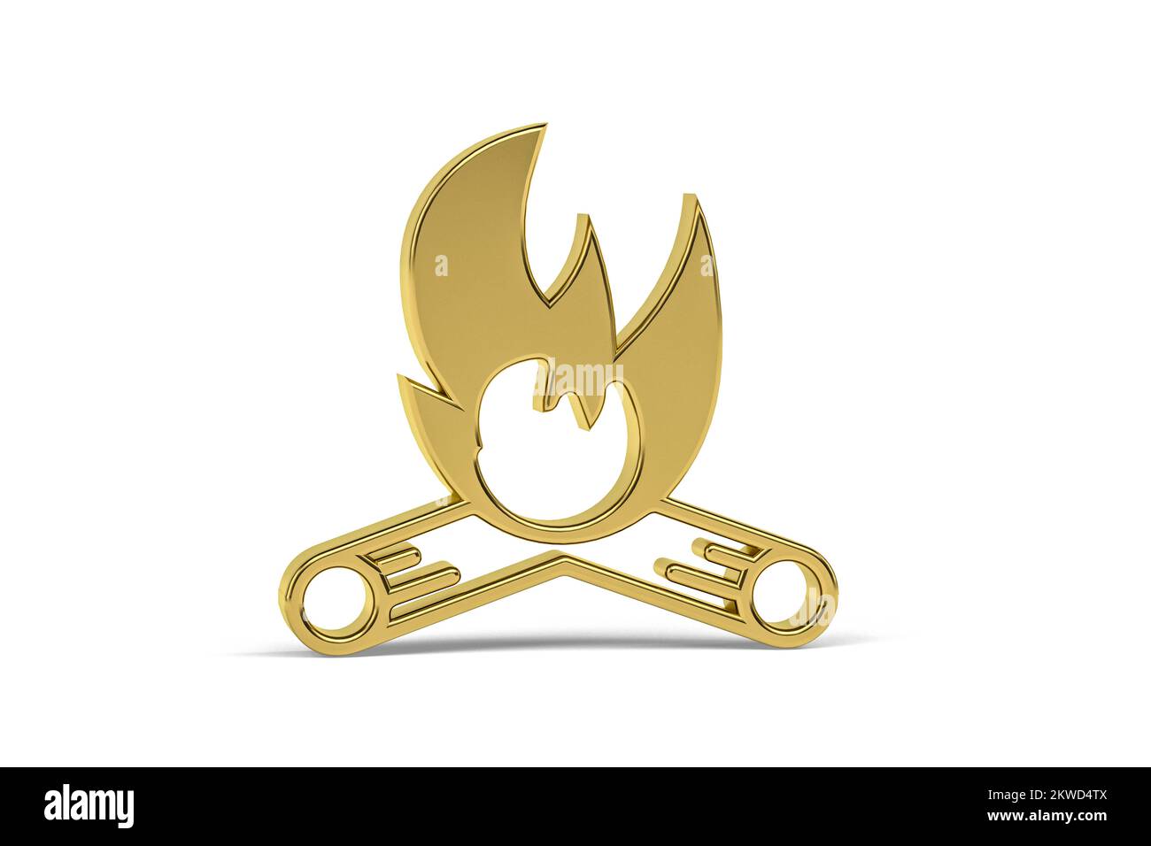 Golden 3d survival icon isolated on white background - 3d render Stock ...