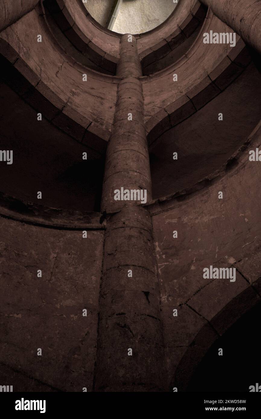 Cobbled spiral ramp, built for horses pulling ammunition carts, leading ...