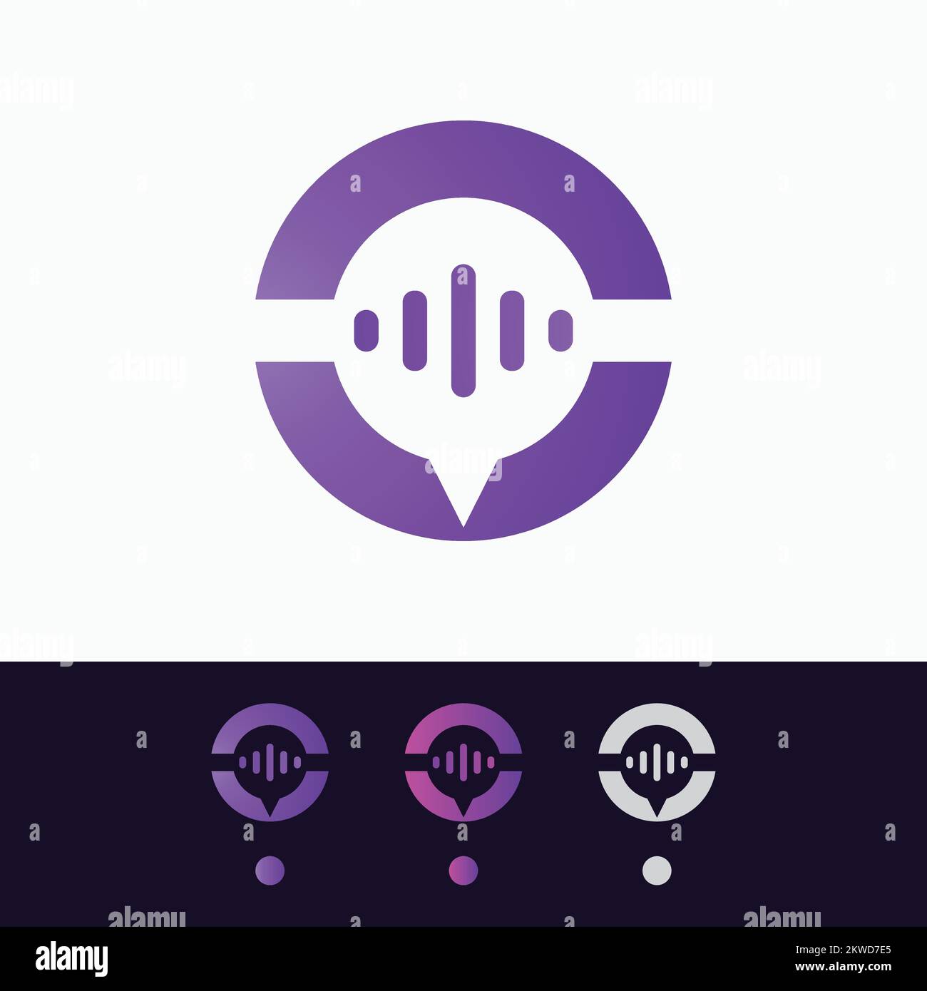 voicemail logo in modern and futuristic style gradient colors Stock ...