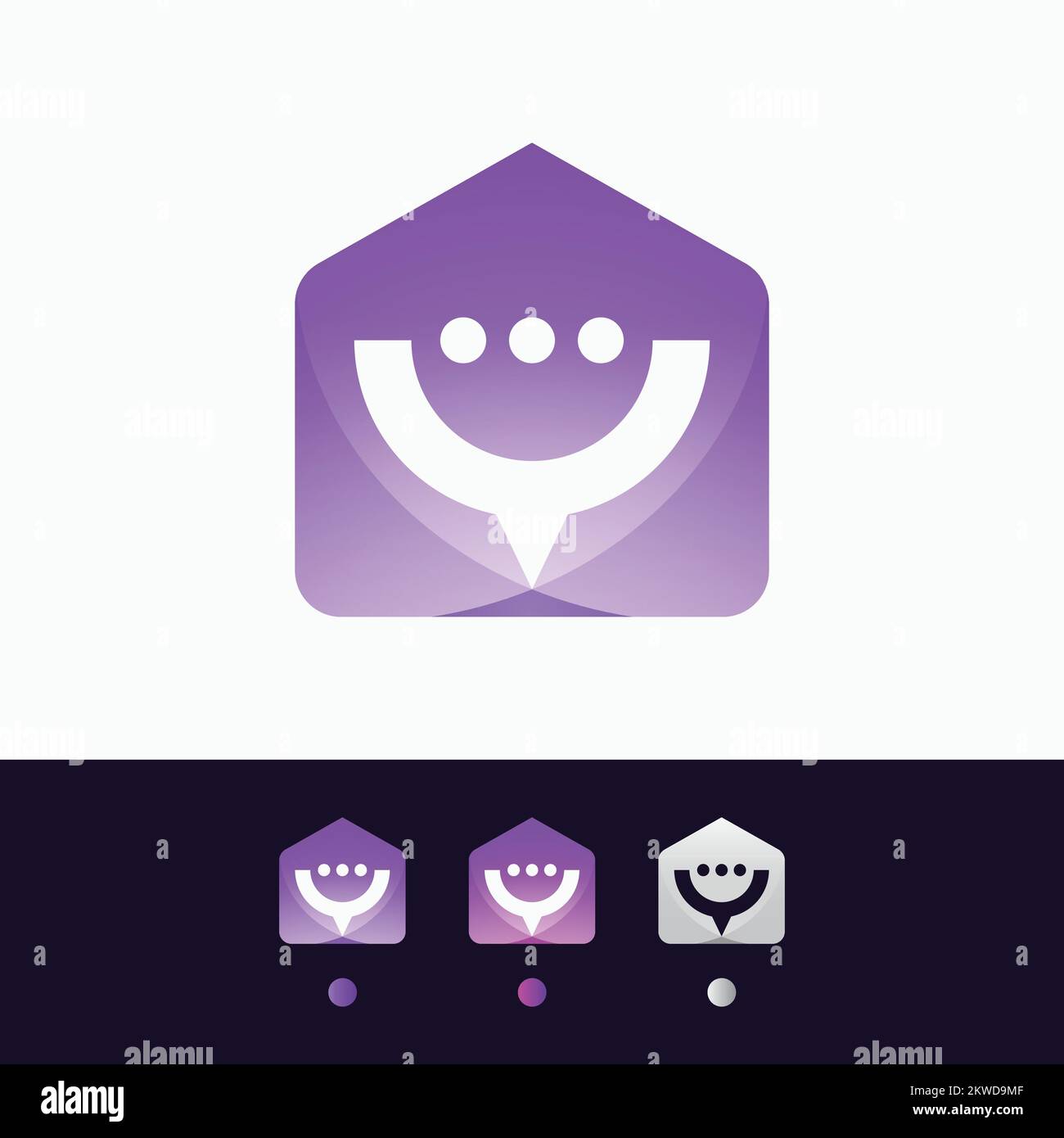 message logo in modern and futuristic style gradient colors Stock ...