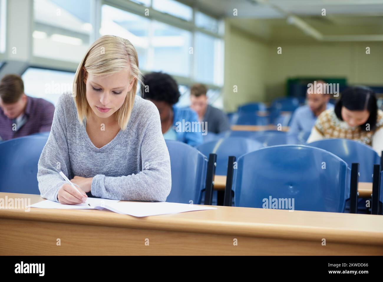 Making the most of university. an attractive college student studying ...