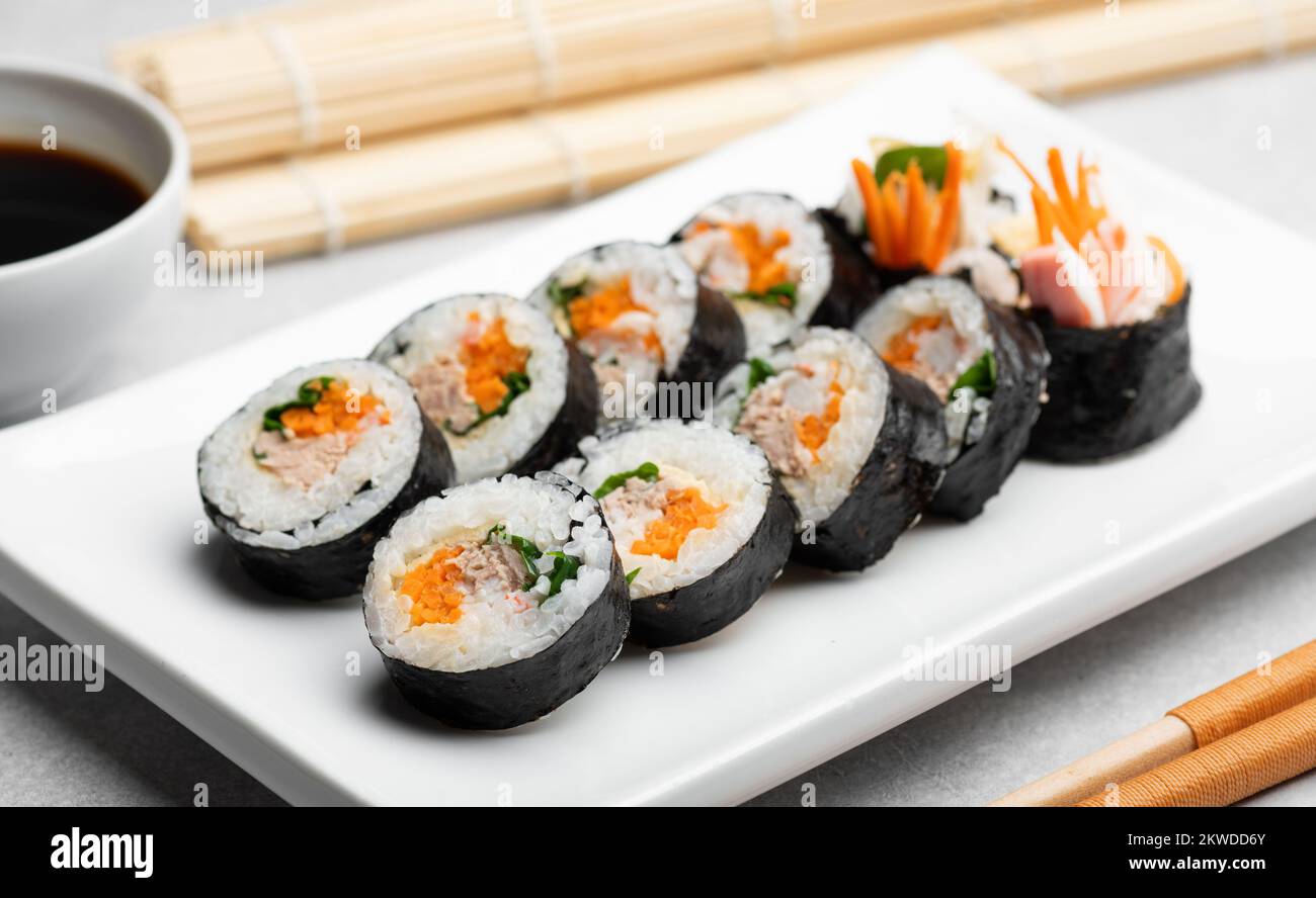 Gimbap, korean traditional dish Stock Photo - Alamy