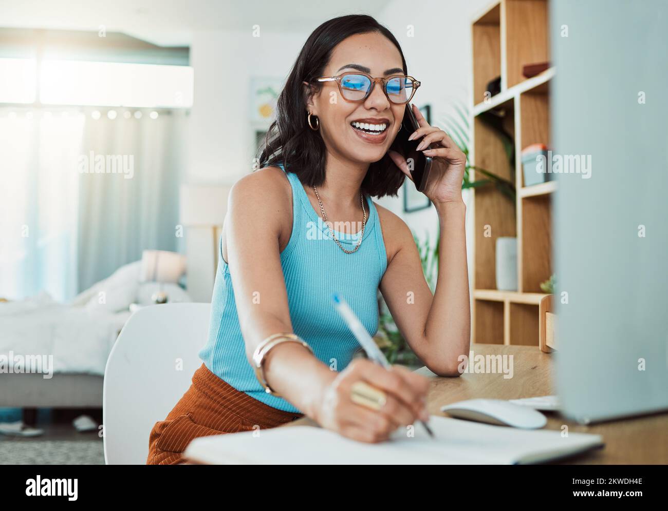 Happy creative young woman talking hi-res stock photography and images ...