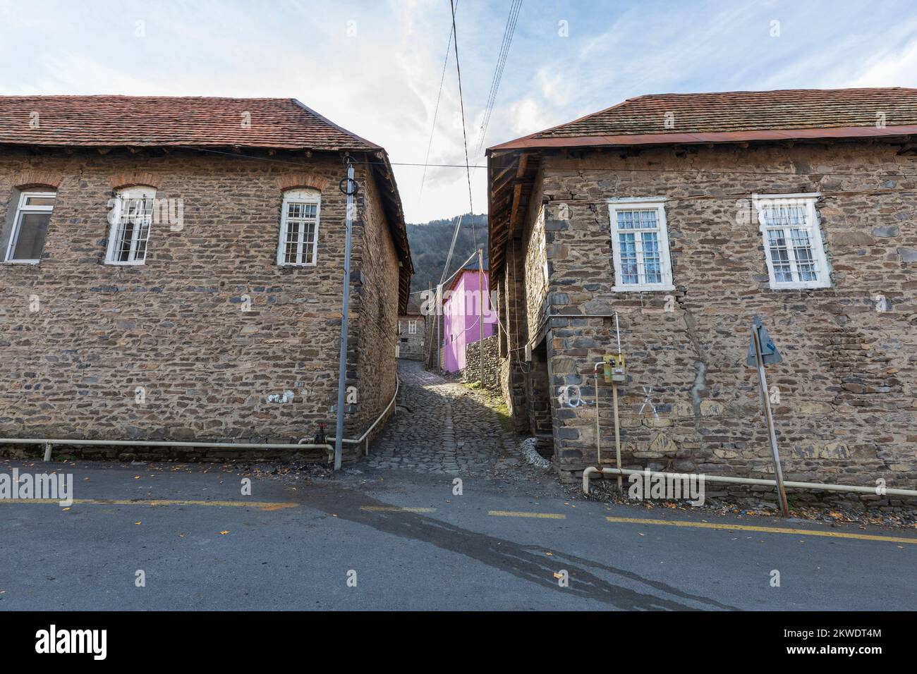 Azerbaijan, Qax 12, 2022: Small streets in Gakh village Stock Photo - Alamy