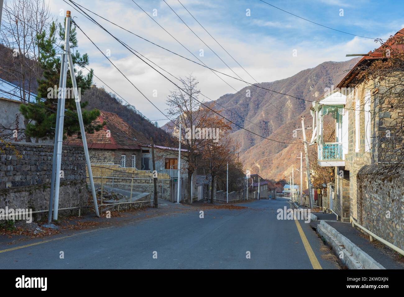 Azerbaijan, Qax 12, 2022: Small streets in Gakh village Stock Photo - Alamy