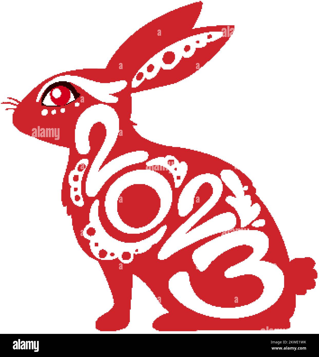 Chinese Lunar New Year Rabbit symbol 2023 illustration Stock Vector ...