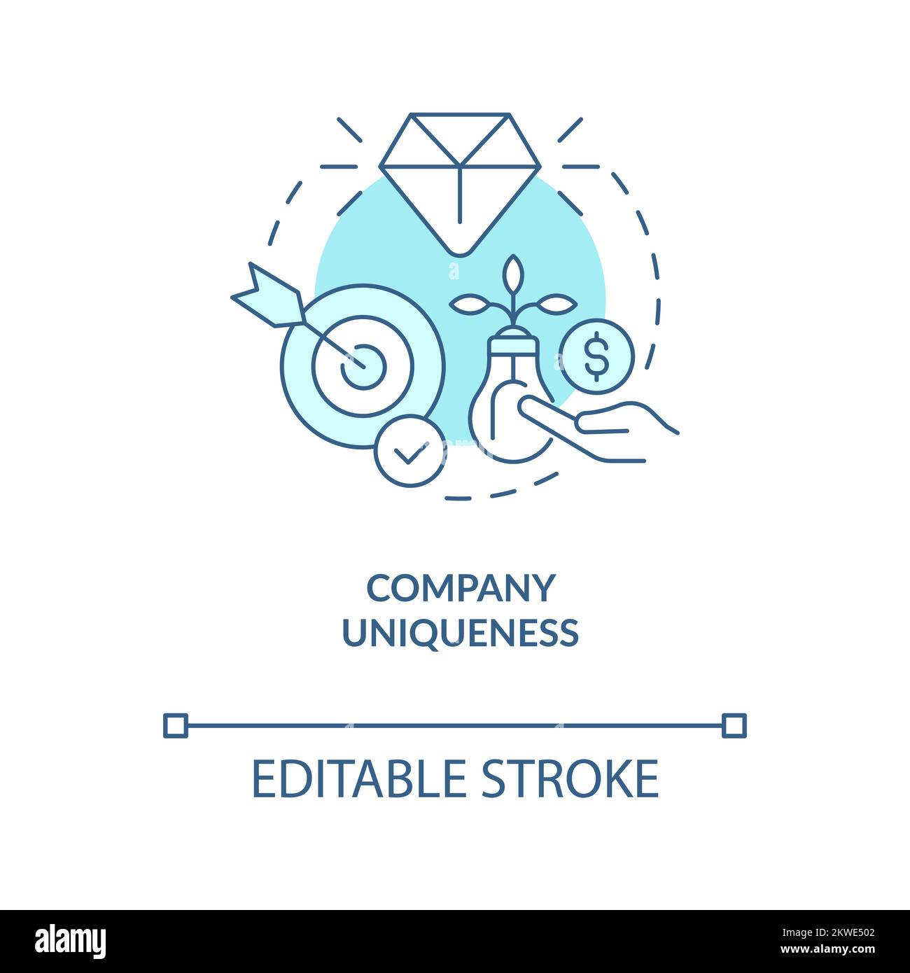 Company uniqueness concept turquoise icon Stock Vector Image & Art - Alamy