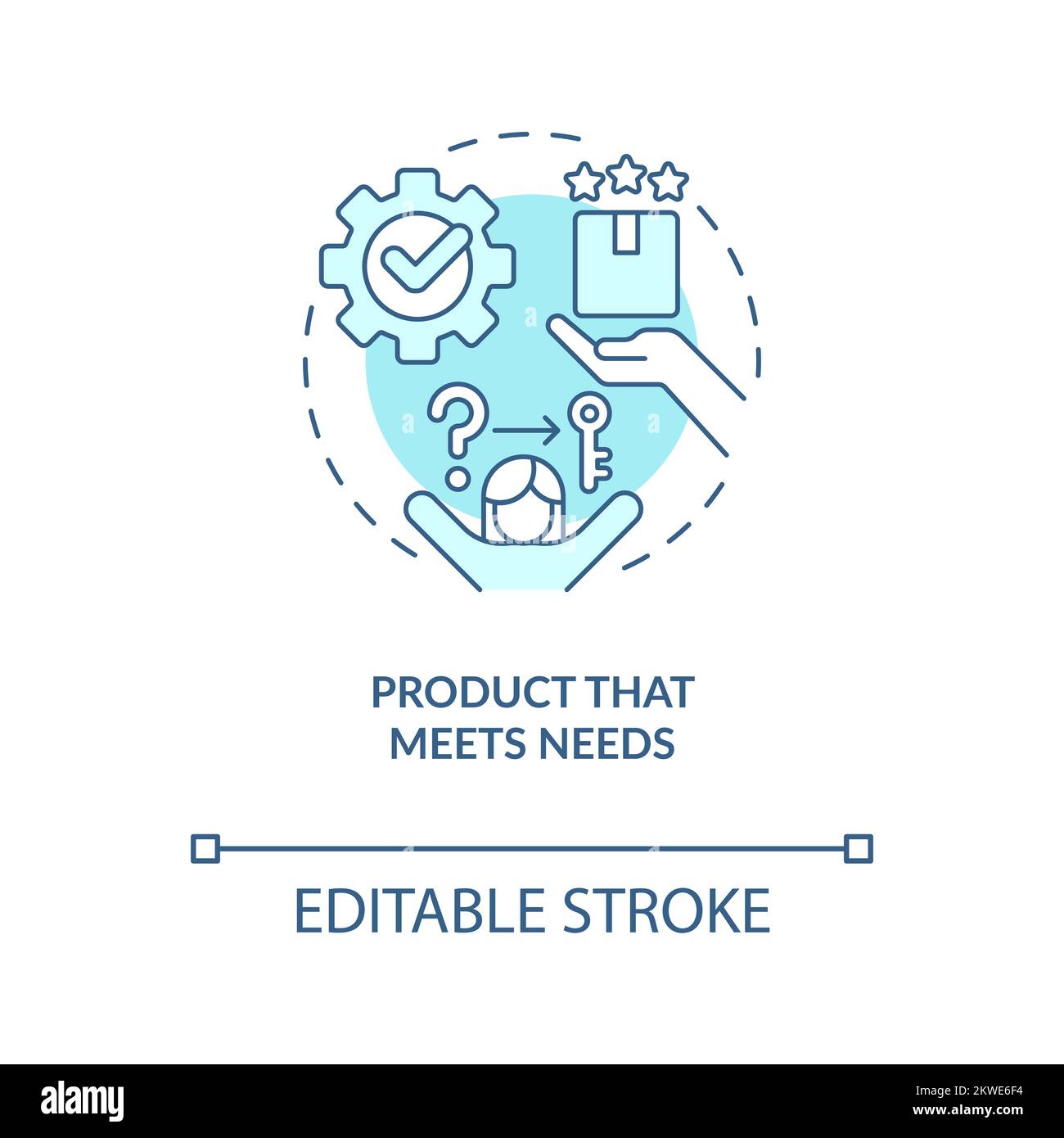 Product that meets needs concept turquoise icon Stock Vector Image & Art - Alamy