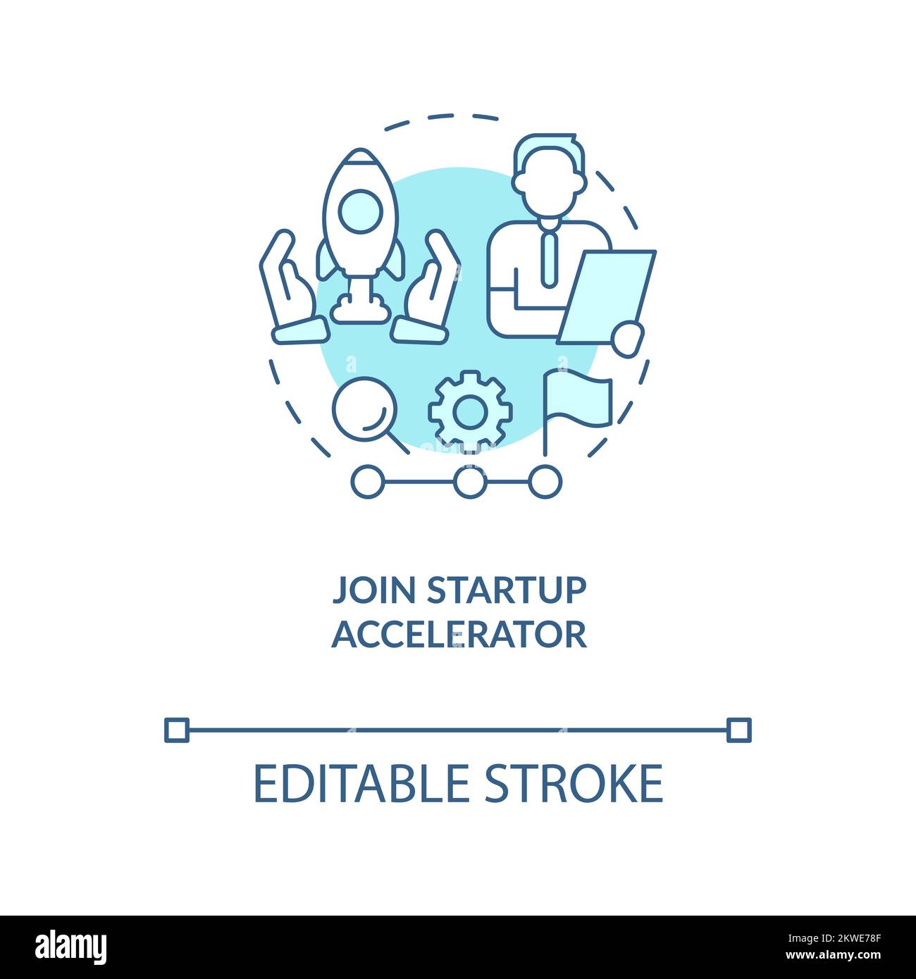 Join startup accelerator concept turquoise icon Stock Vector Image ...