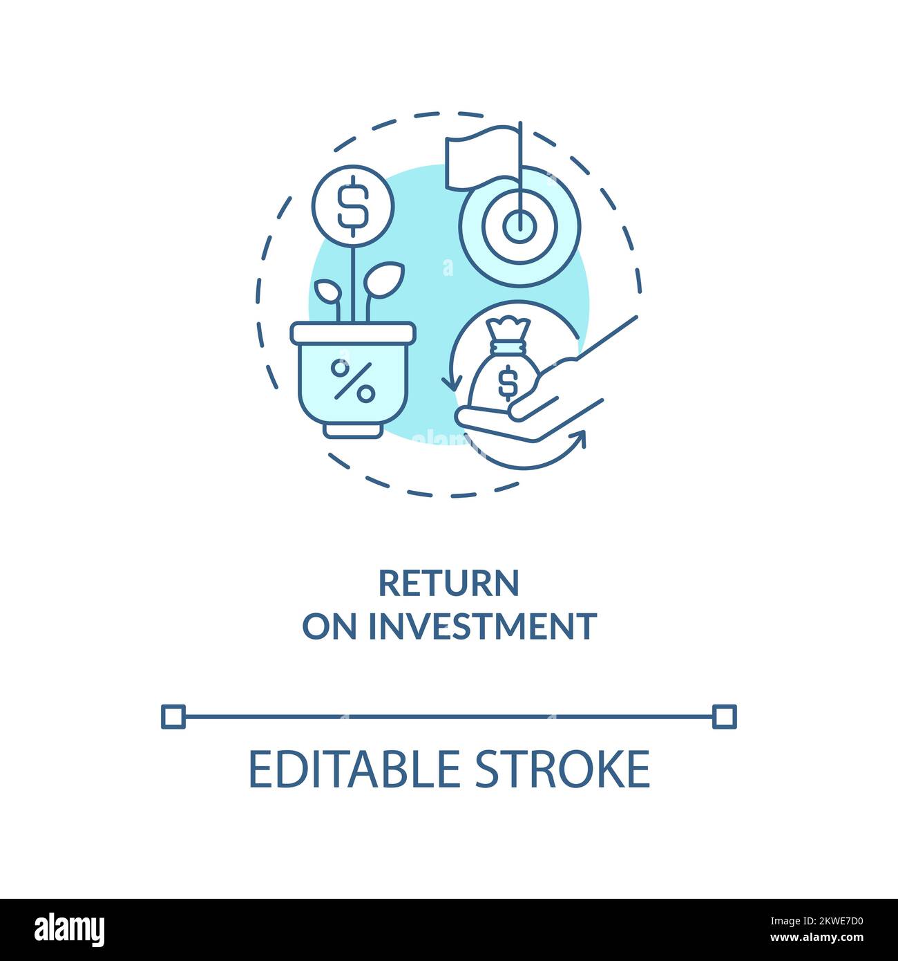 Return on investment concept turquoise icon Stock Vector Image & Art ...