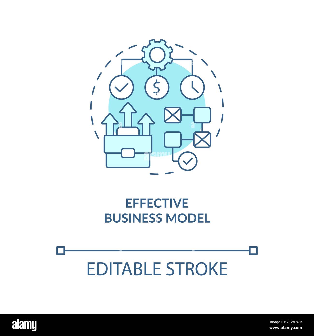 Effective business model concept turquoise icon Stock Vector Image ...